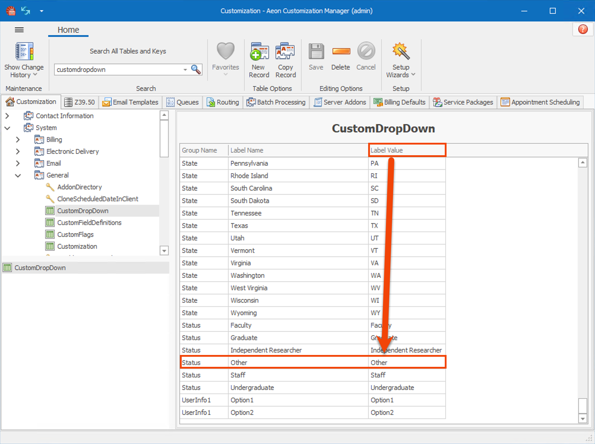 Adding an "Other" Text Box to Dropdown Fields | Atlas Systems Documentation