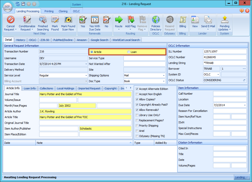 Changing Request Type | Atlas Systems Documentation