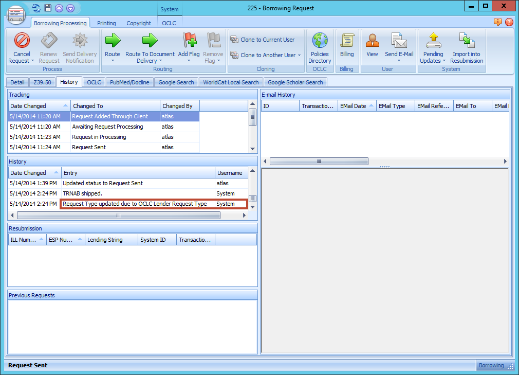 Changing Request Type | Atlas Systems Documentation