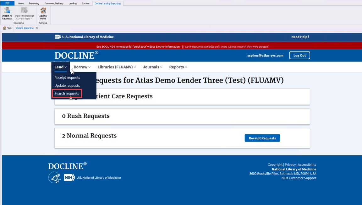 Checking Requests That Have Not Been Imported | Atlas Systems Documentation