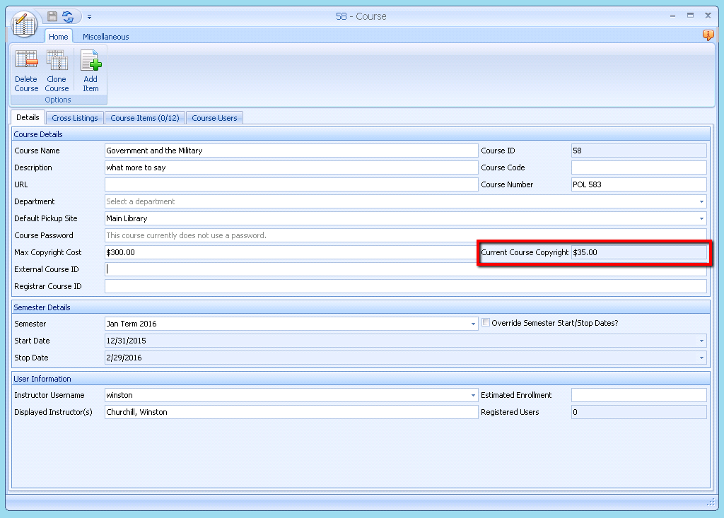 Current Course Copyright Field | Atlas Systems Documentation