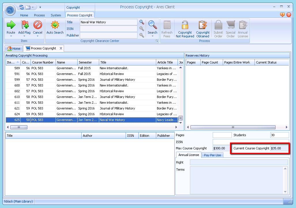 Current Course Copyright Field | Atlas Systems Documentation