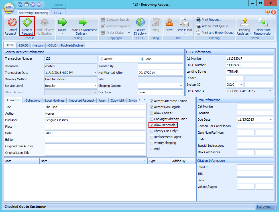 Initiating Renewal Requests | Atlas Systems Documentation