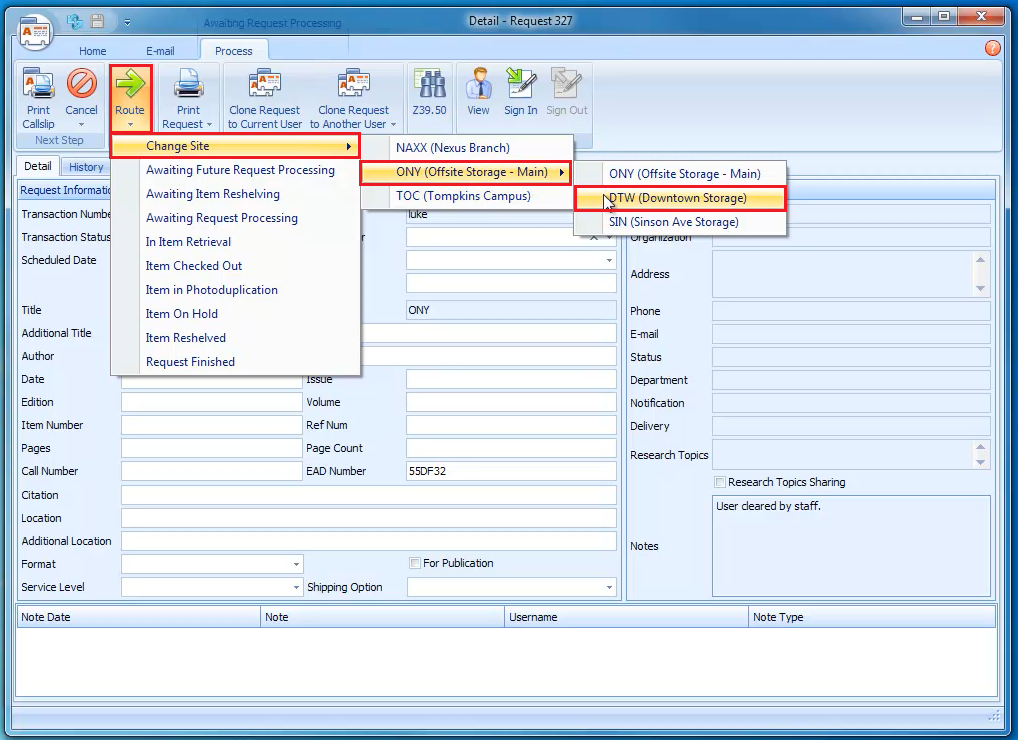 Manually Routing Requests | Atlas Systems Documentation
