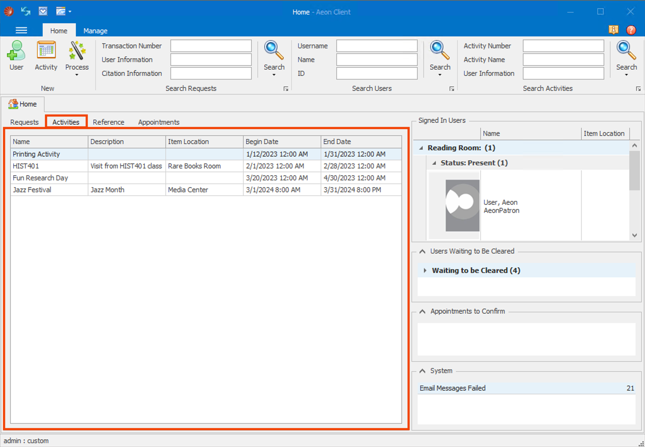 Processing Activity Requests | Atlas Systems Documentation