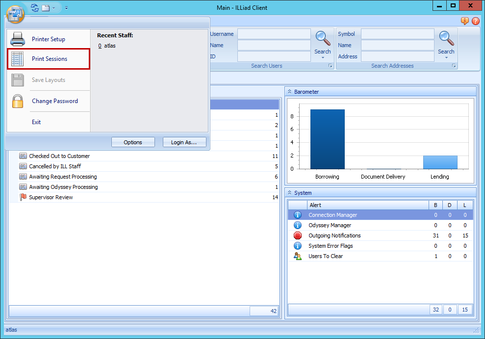 Reprinting Documents | Atlas Systems Documentation