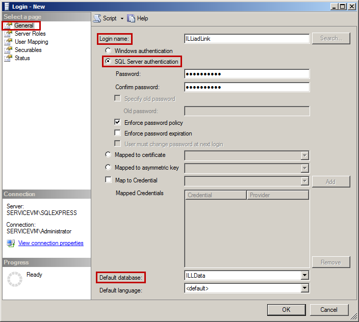 Setting up the SQL Server User Account | Atlas Systems Documentation